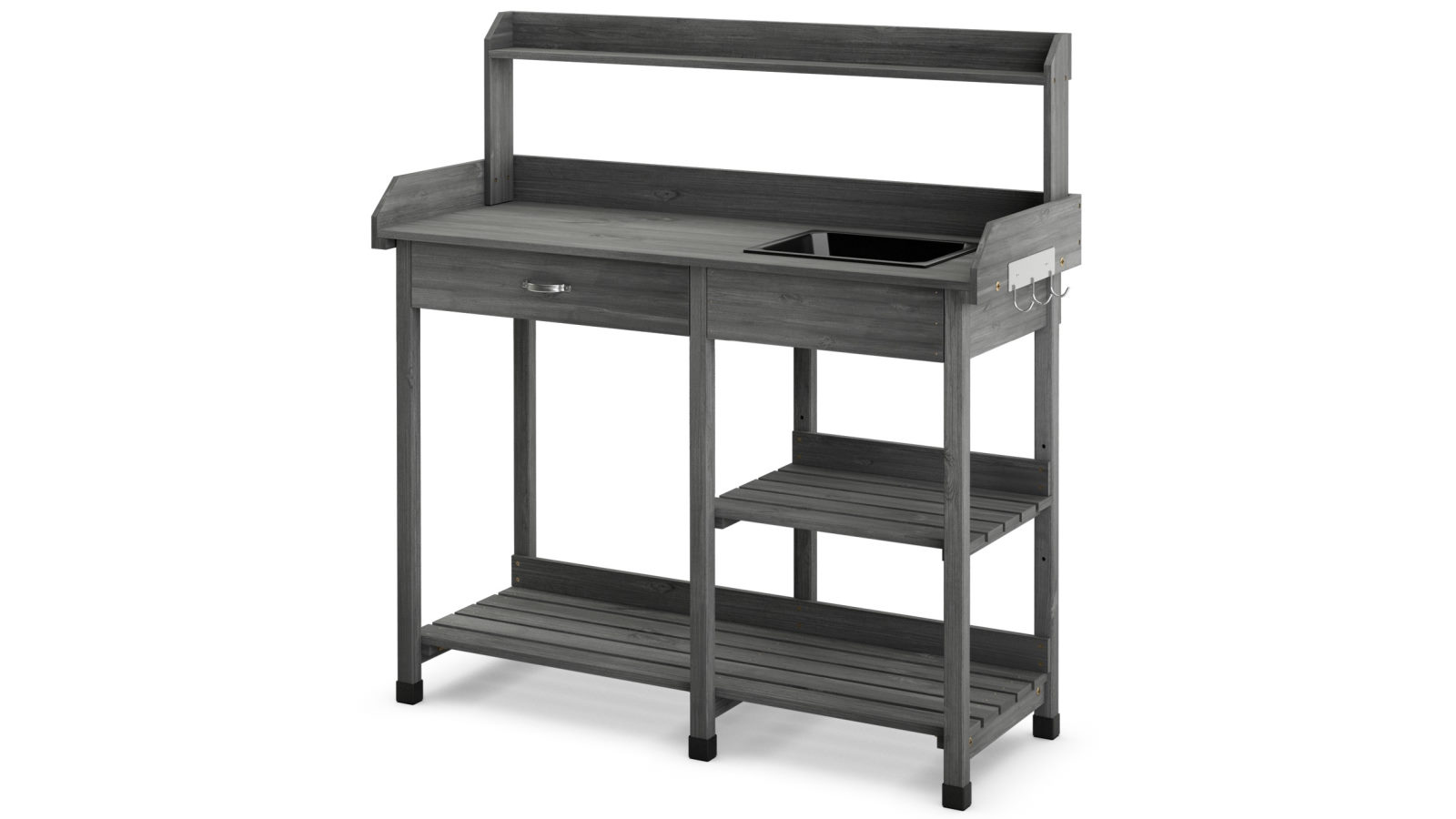 Costway Garden Potting Bench Table Patio Work Station 2-Tier Tool ...