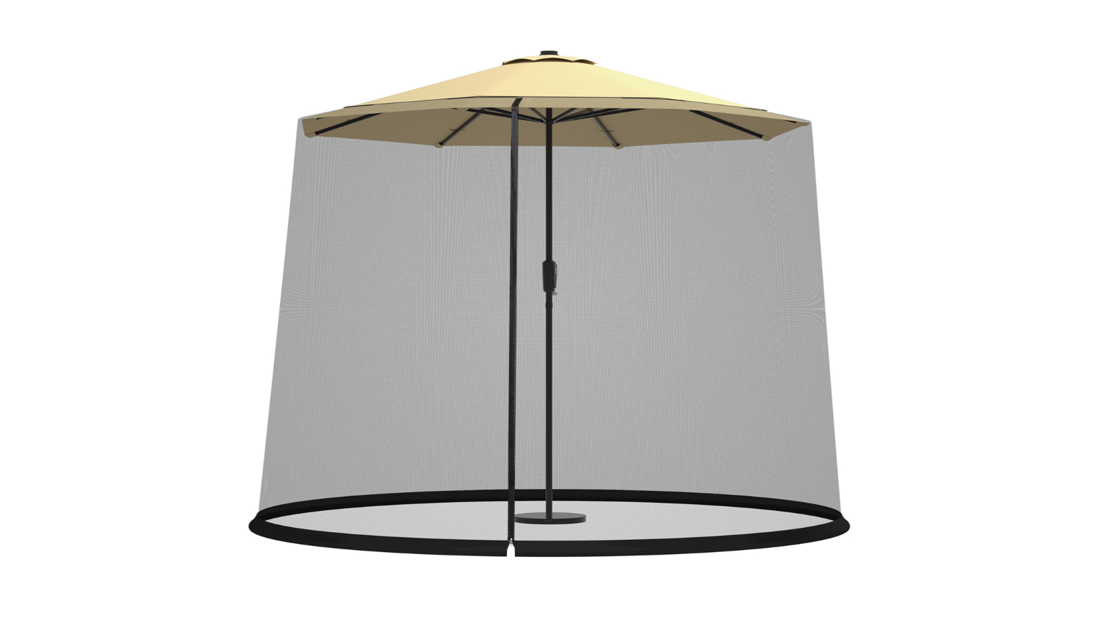 Costway Outdoor Parasol Mesh Umbrella with Zipped Door and Adjustable ...
