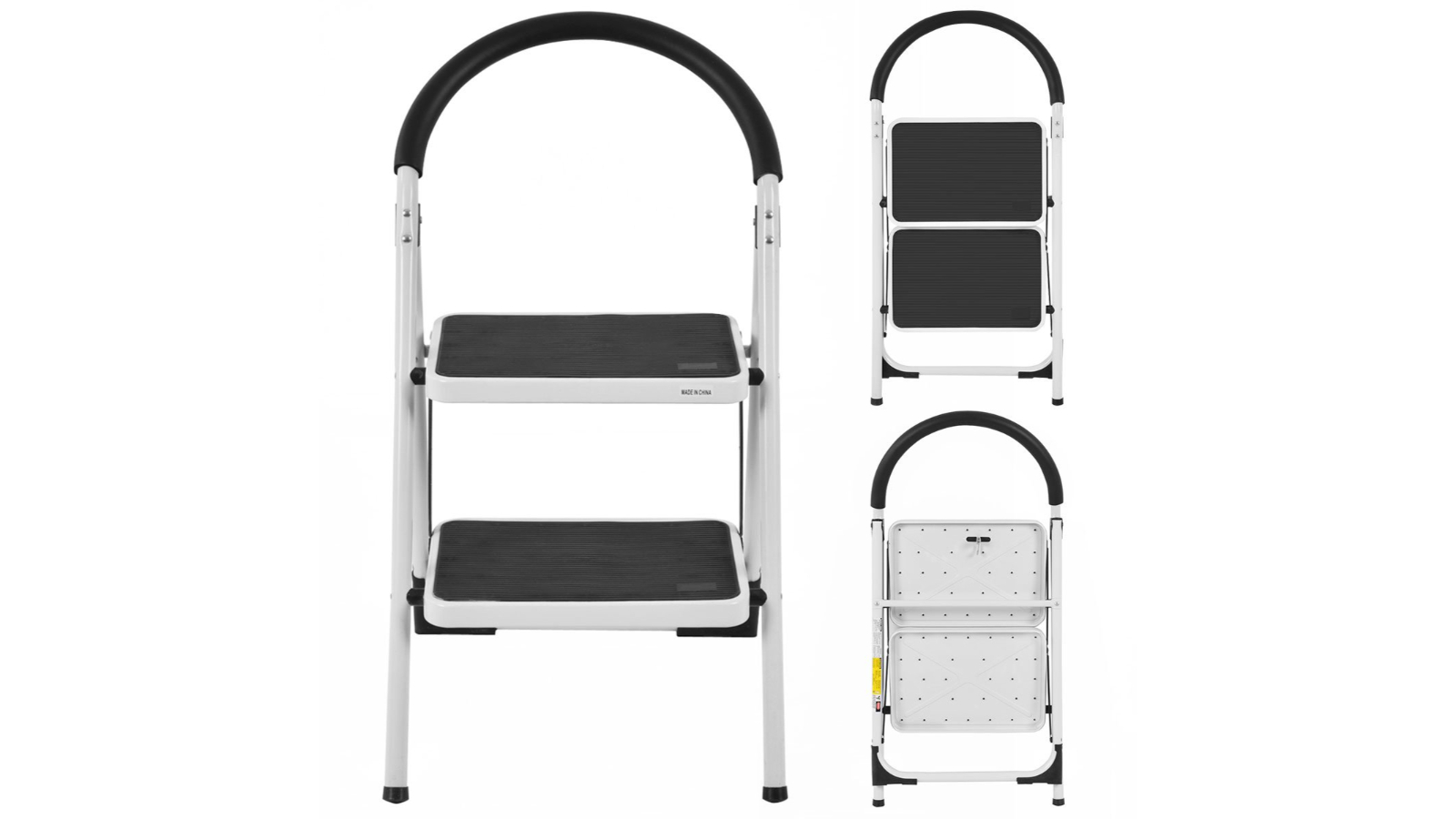 Costway 2-Step Portable Folding Ladder Step Stool with Anti-Slip ...