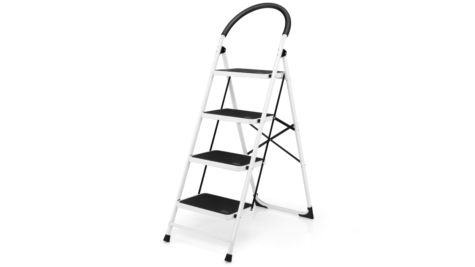 Costway 4-Step Portable Folding Ladder Step Stool with Anti-Slip Pedal ...