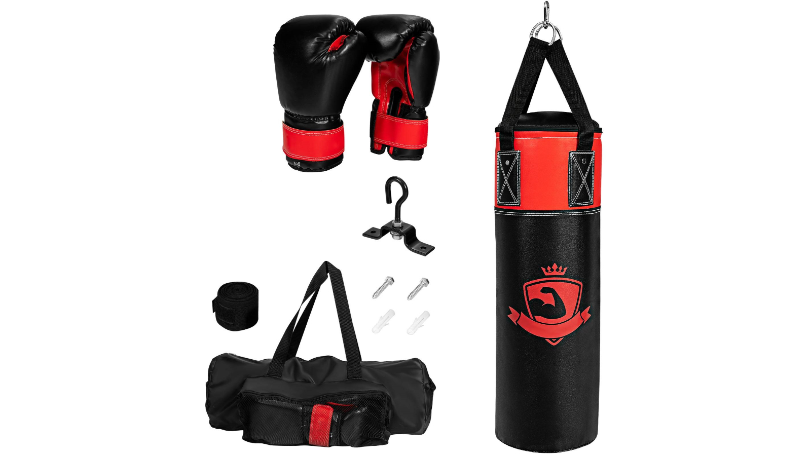 Costway Filled Boxing Bag Set - Black | Harvey Norman