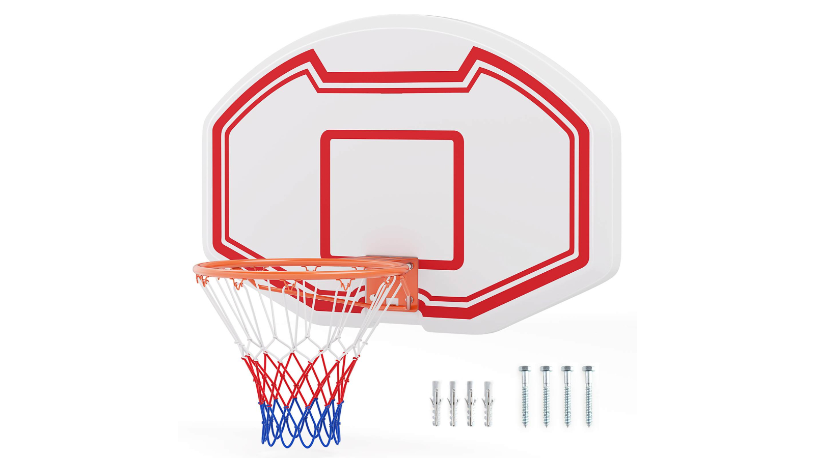 Costway Wall Mounted Basketball Ring Set with Backboard and Standard ...