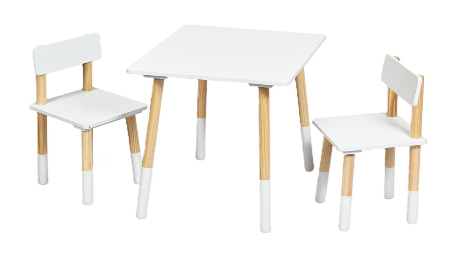 Costway White Pine Wood Kids Table and Chair Set | Harvey Norman