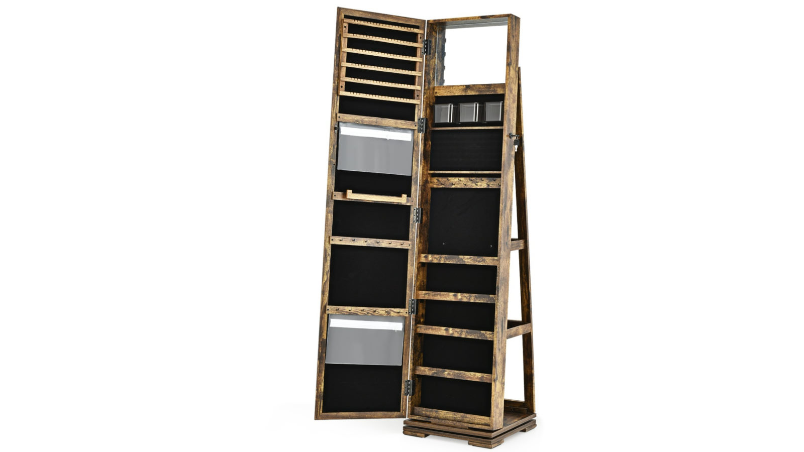 Costway 360 Rotating Lockable Cabinet Armoire Lockable Freestanding ...