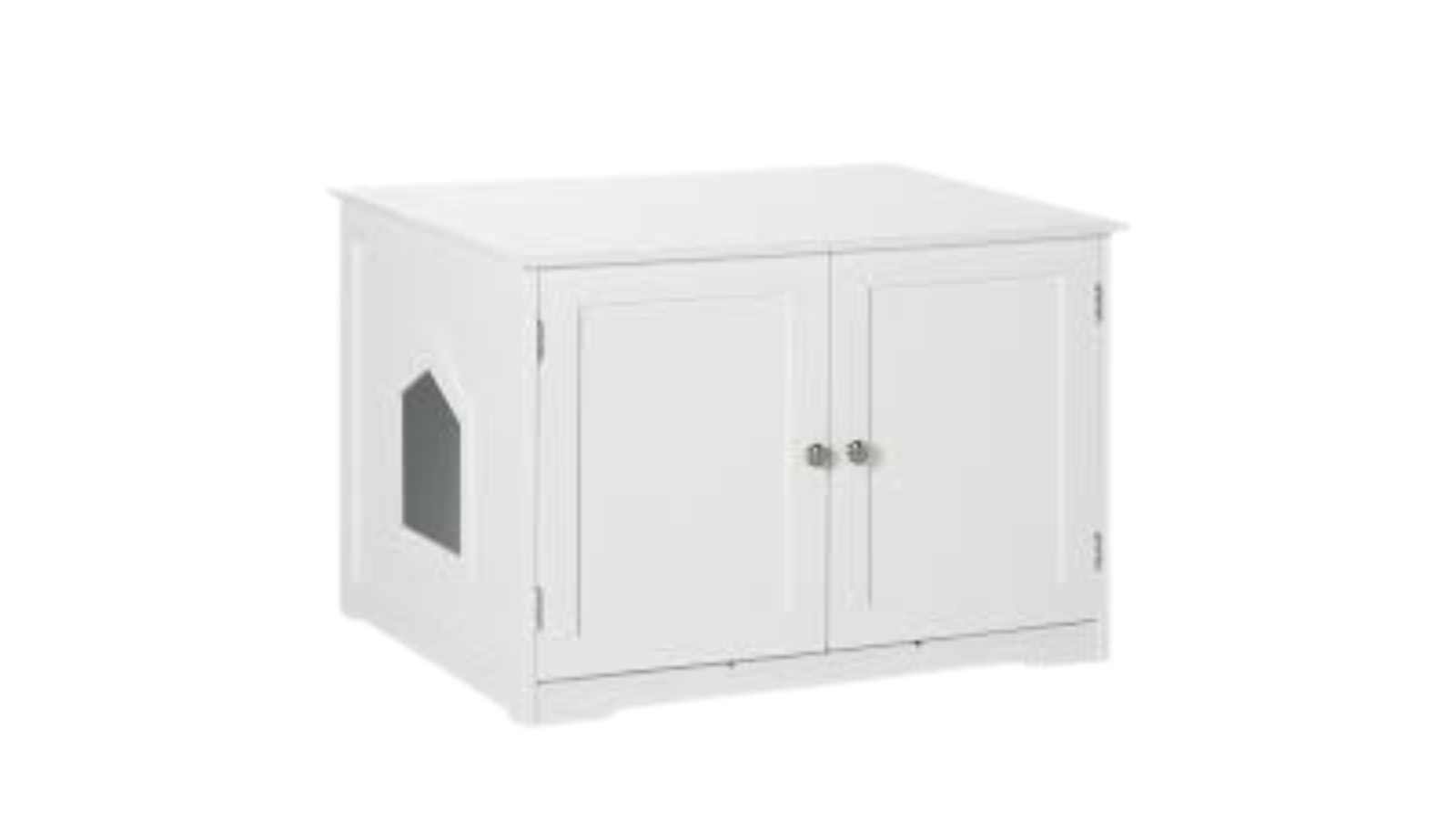 Costway 2-Door Cat Wood House Side Table Litter Enclosed Cabinet ...