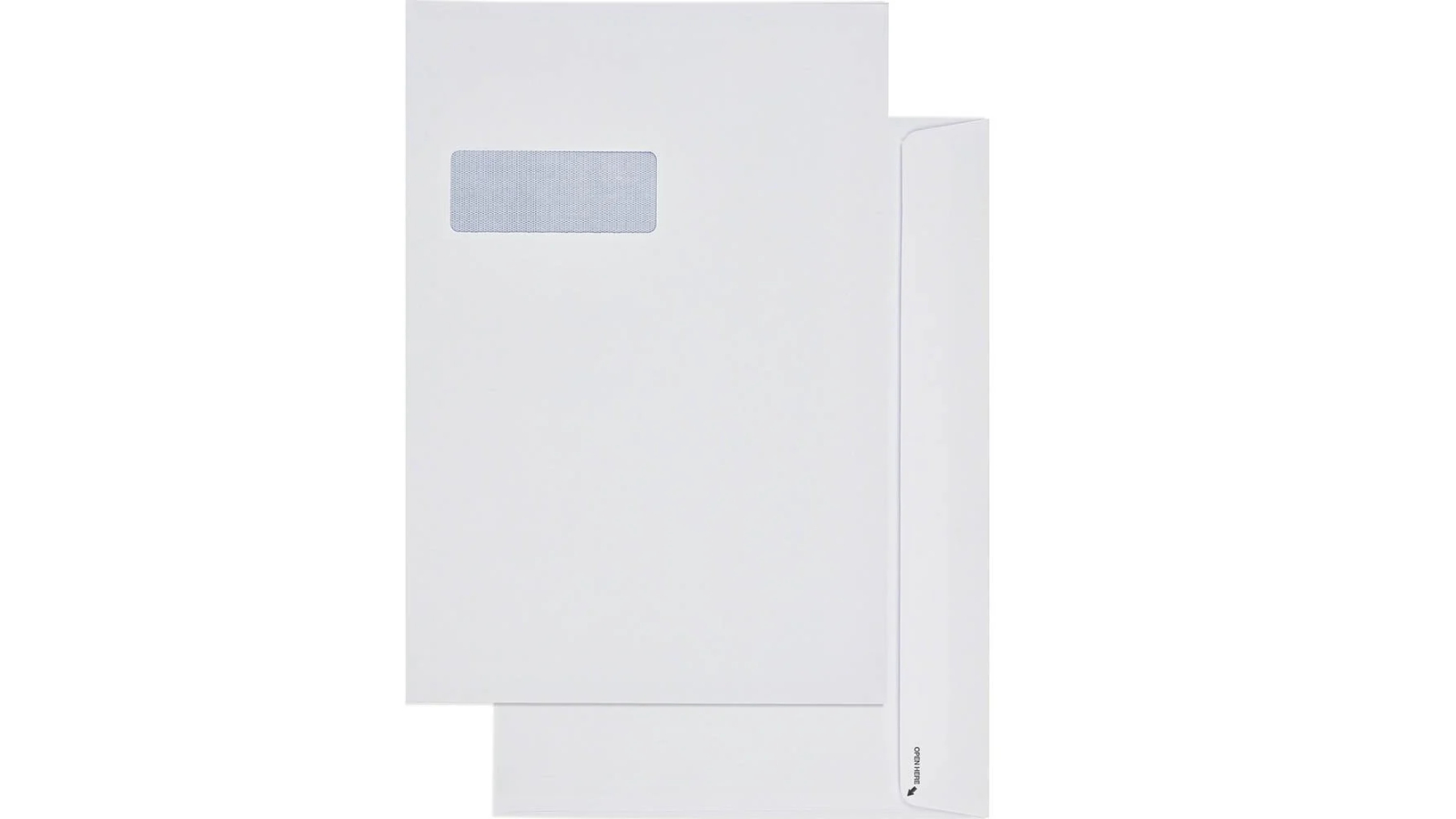 Cumberland Box of 250 100GSM C4 Envelopes Window Face - White | Harvey ...