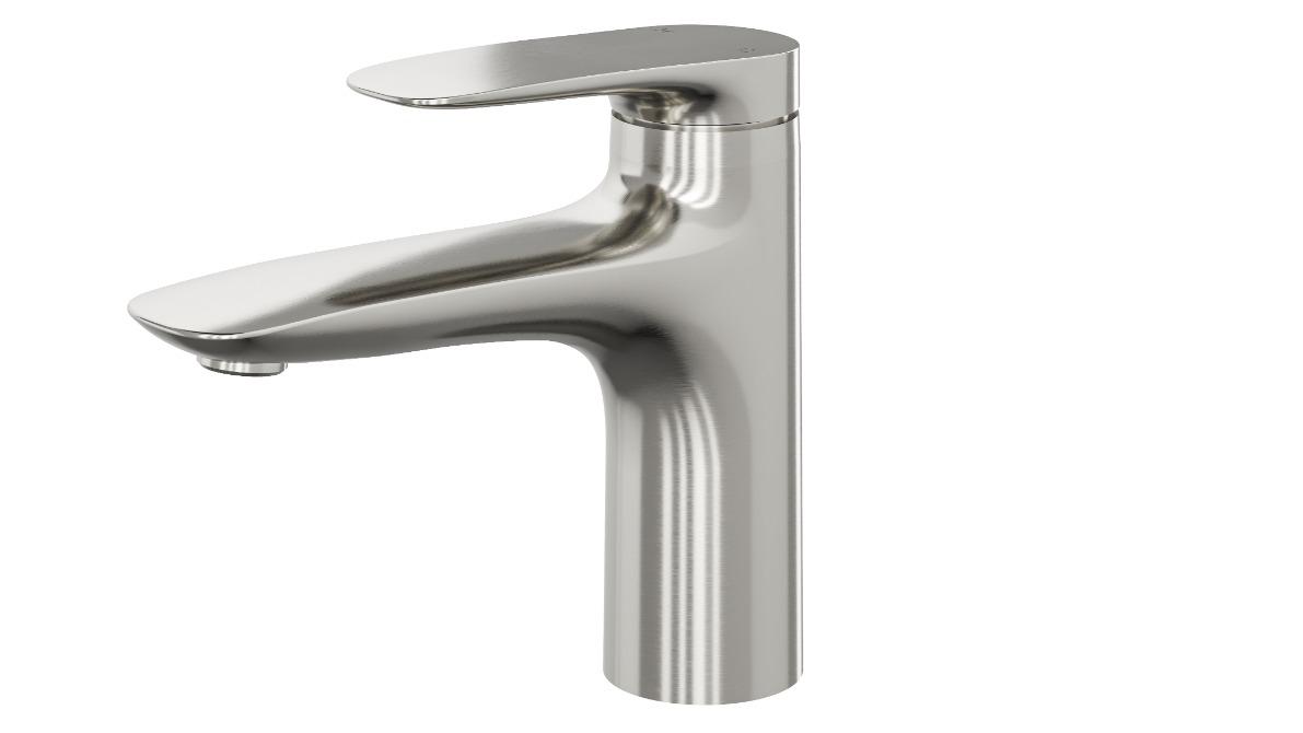 Linsol Curva Basin Mixer - Brushed Nickel | Harvey Norman