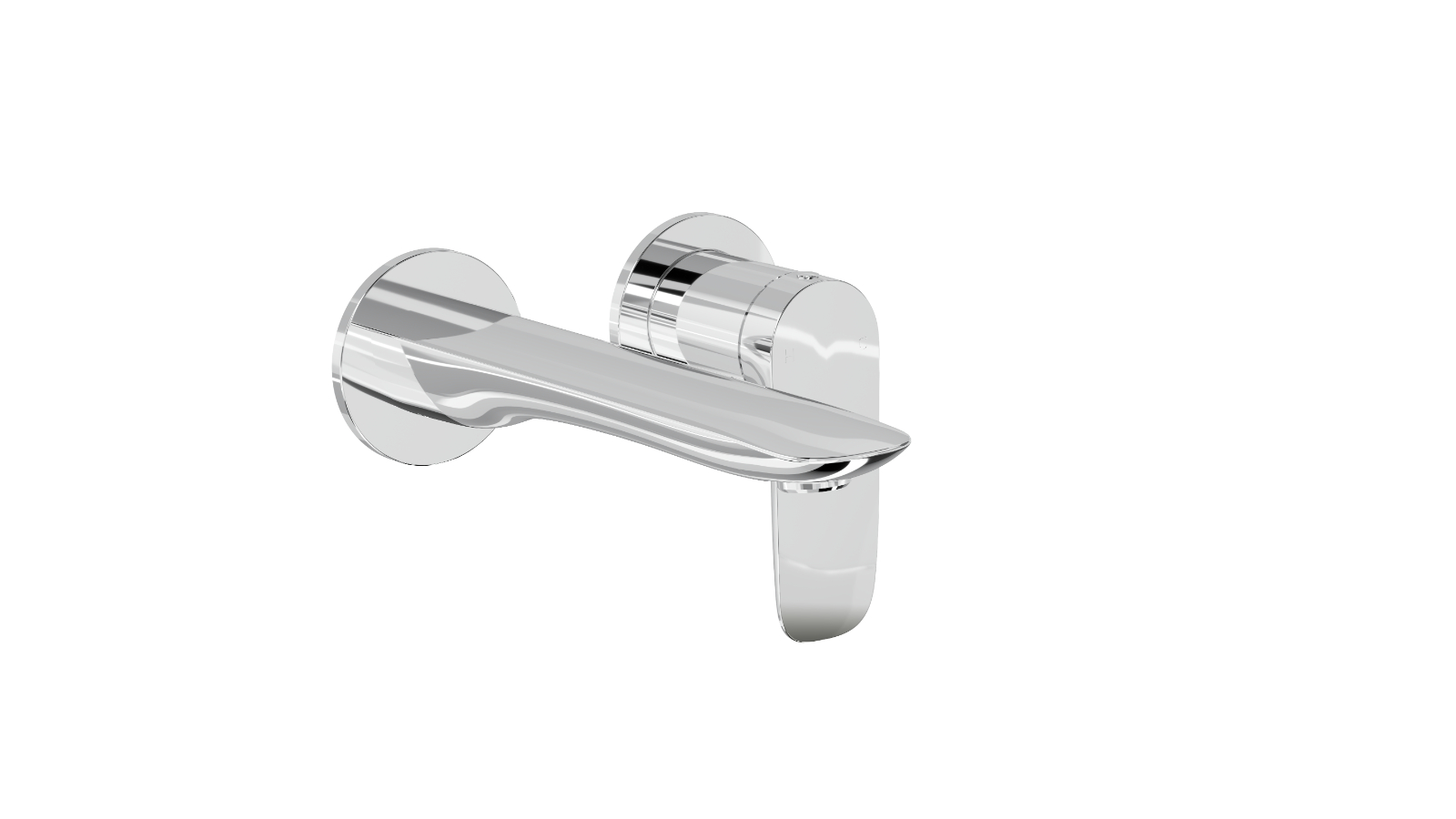 Linsol Curva Two Plate Wall Basin/Bath Mixer - Chrome | Harvey Norman