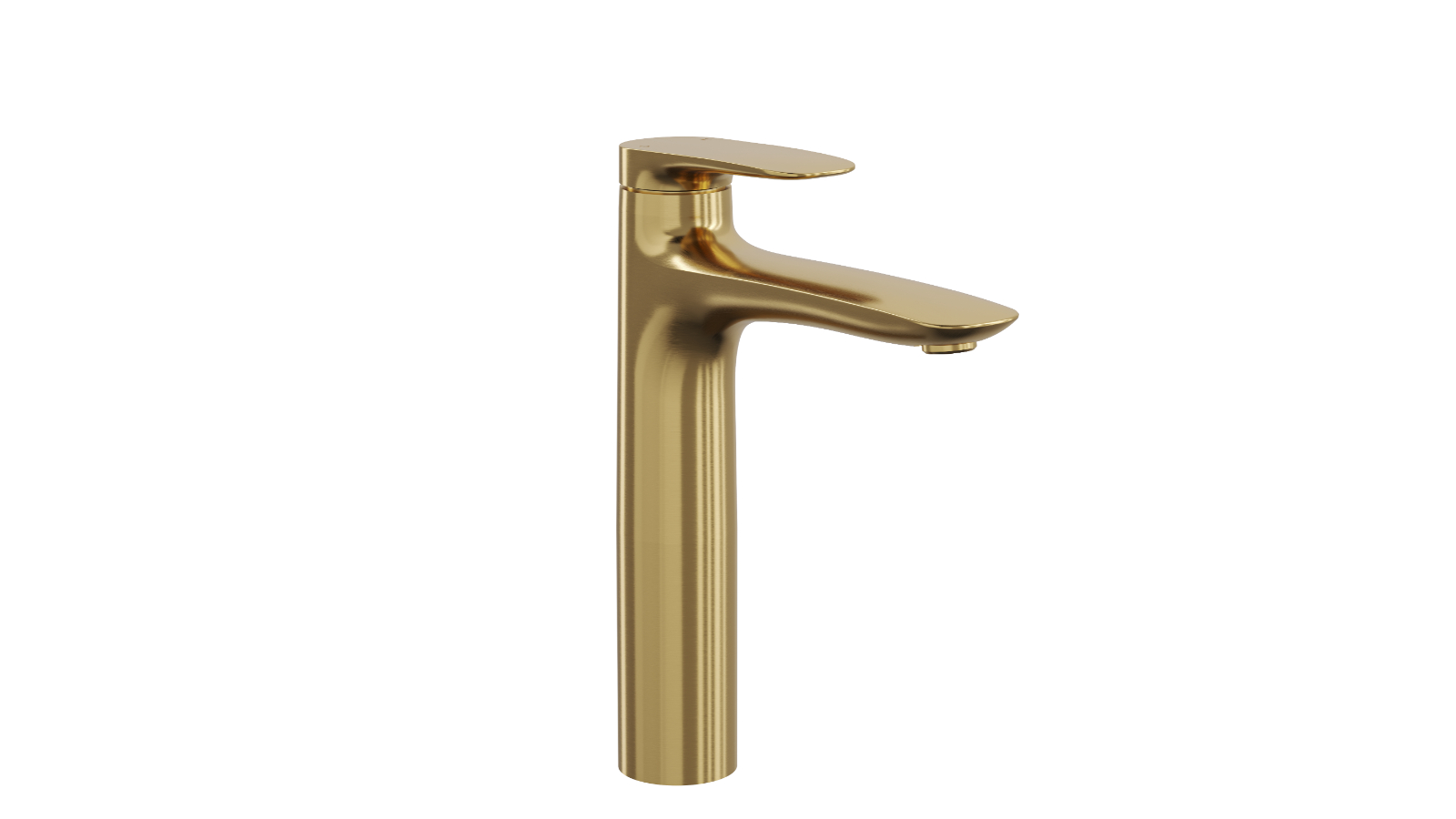 Linsol Curva Mid Height Basin Mixer - Brushed Brass | Harvey Norman