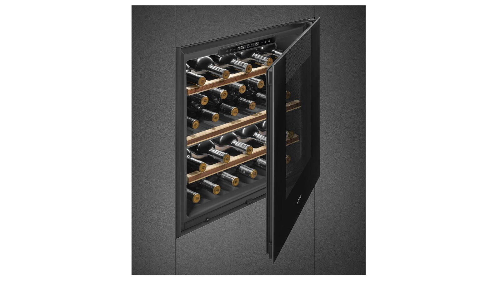 Smeg Linea 600mm Wine Cellar - Midnight Black | Harvey Norman