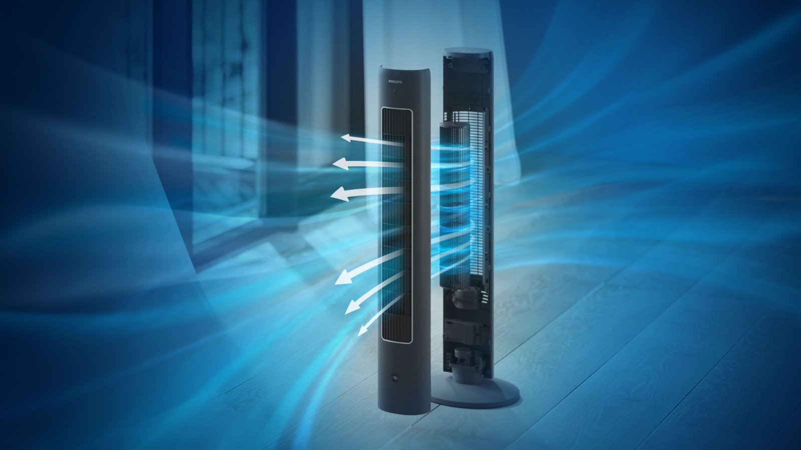 Philips 5000 Series Tower Fan - Charcoal | Harvey Norman