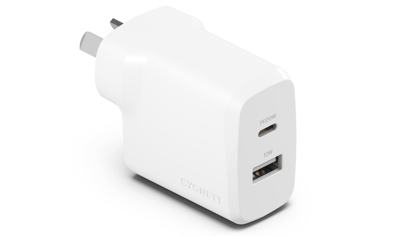 Cygnett PowerPlus 32W Dual Port USB-C Wall Charger - White | Harvey Norman