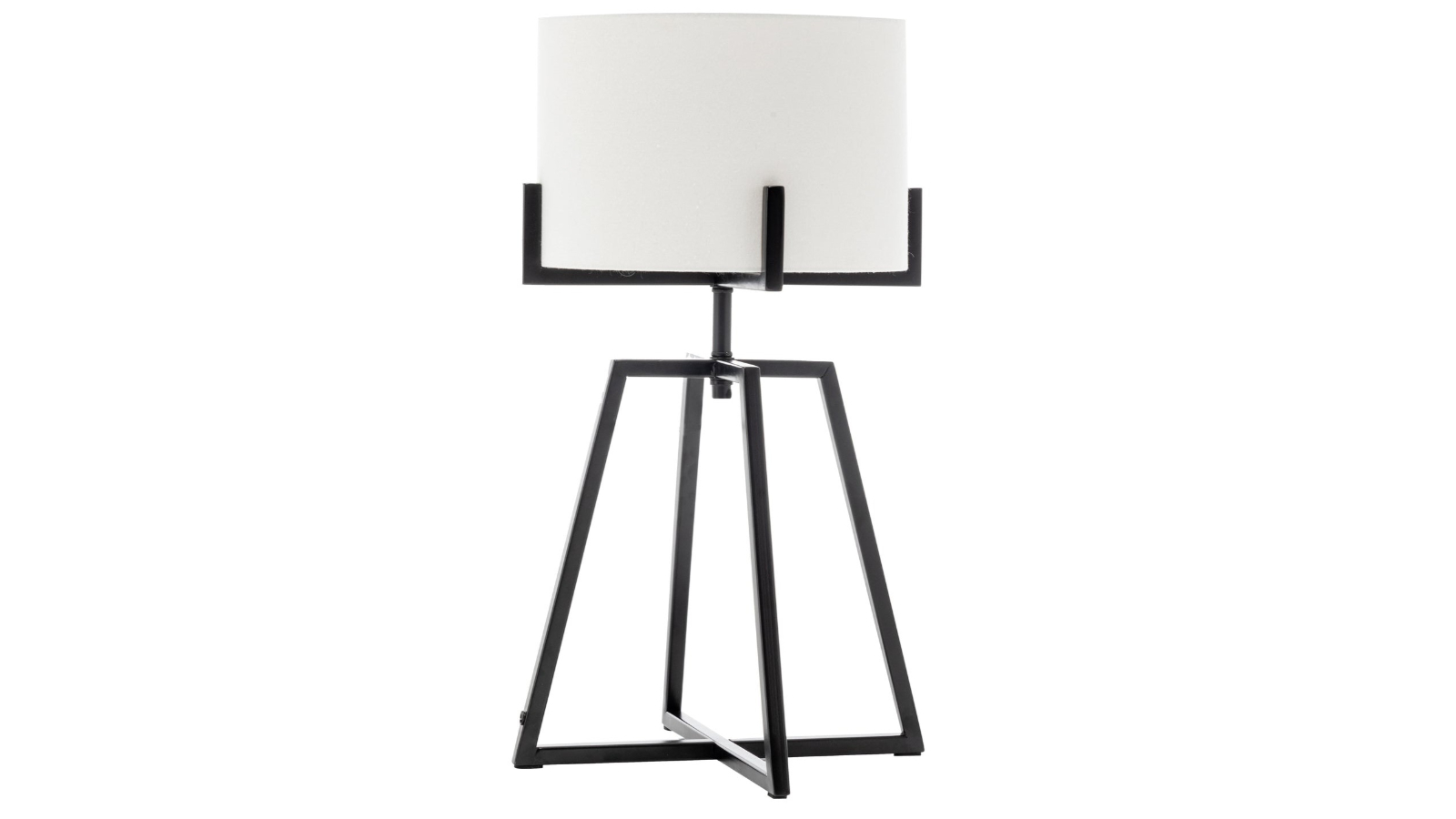 Kay Square-Edged Metal Dimmable Table Lamp with Off White Linen Shade ...