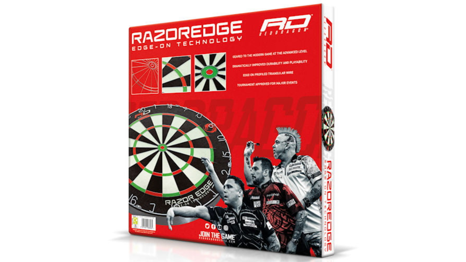 Red Dragon Razor Edge Dart Board and Black RD Deluxe Cabinet | Harvey ...