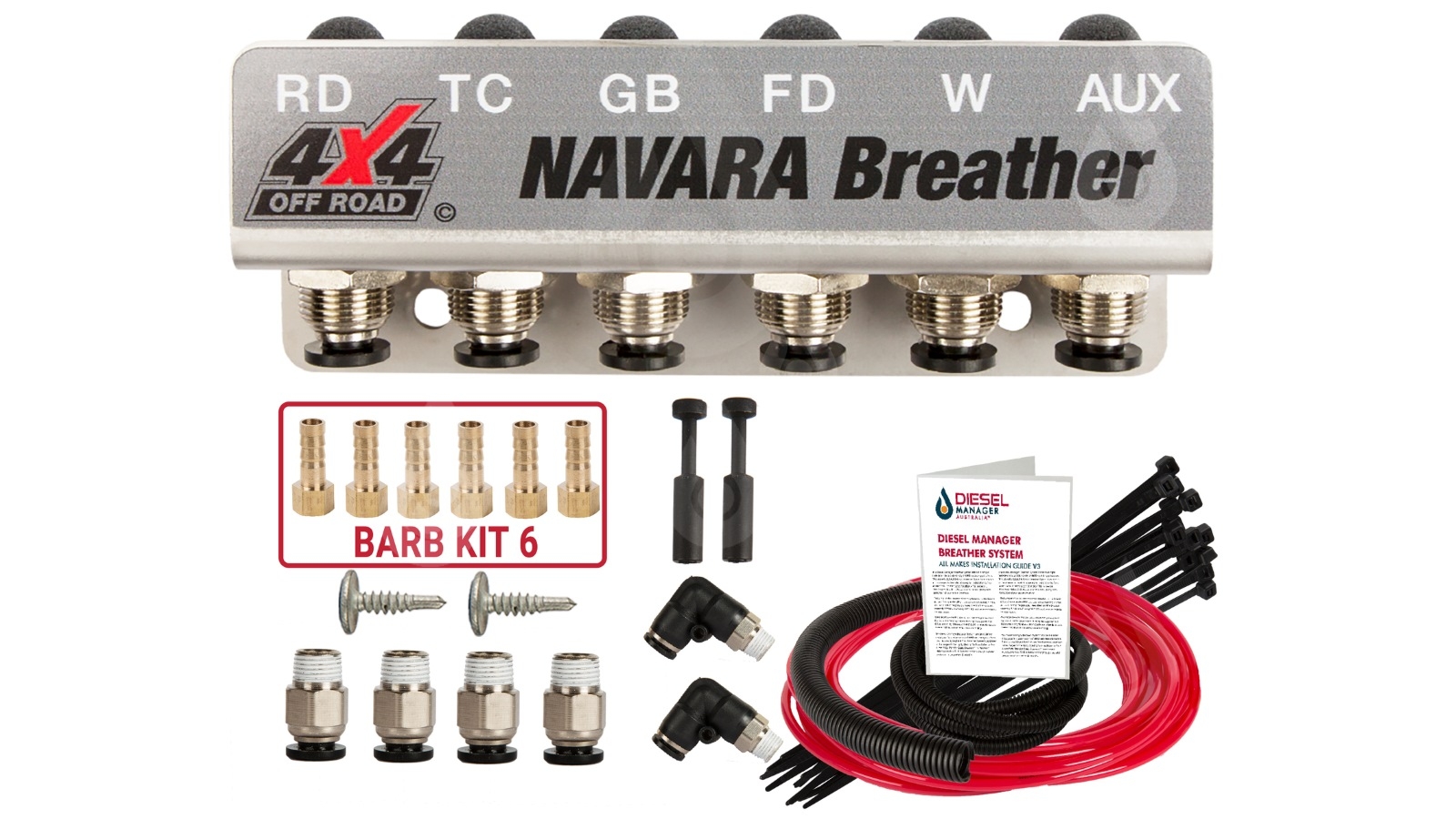DMA Stainless Steel Diff Breather Kit 6 Port Universal Nissan Navara ...
