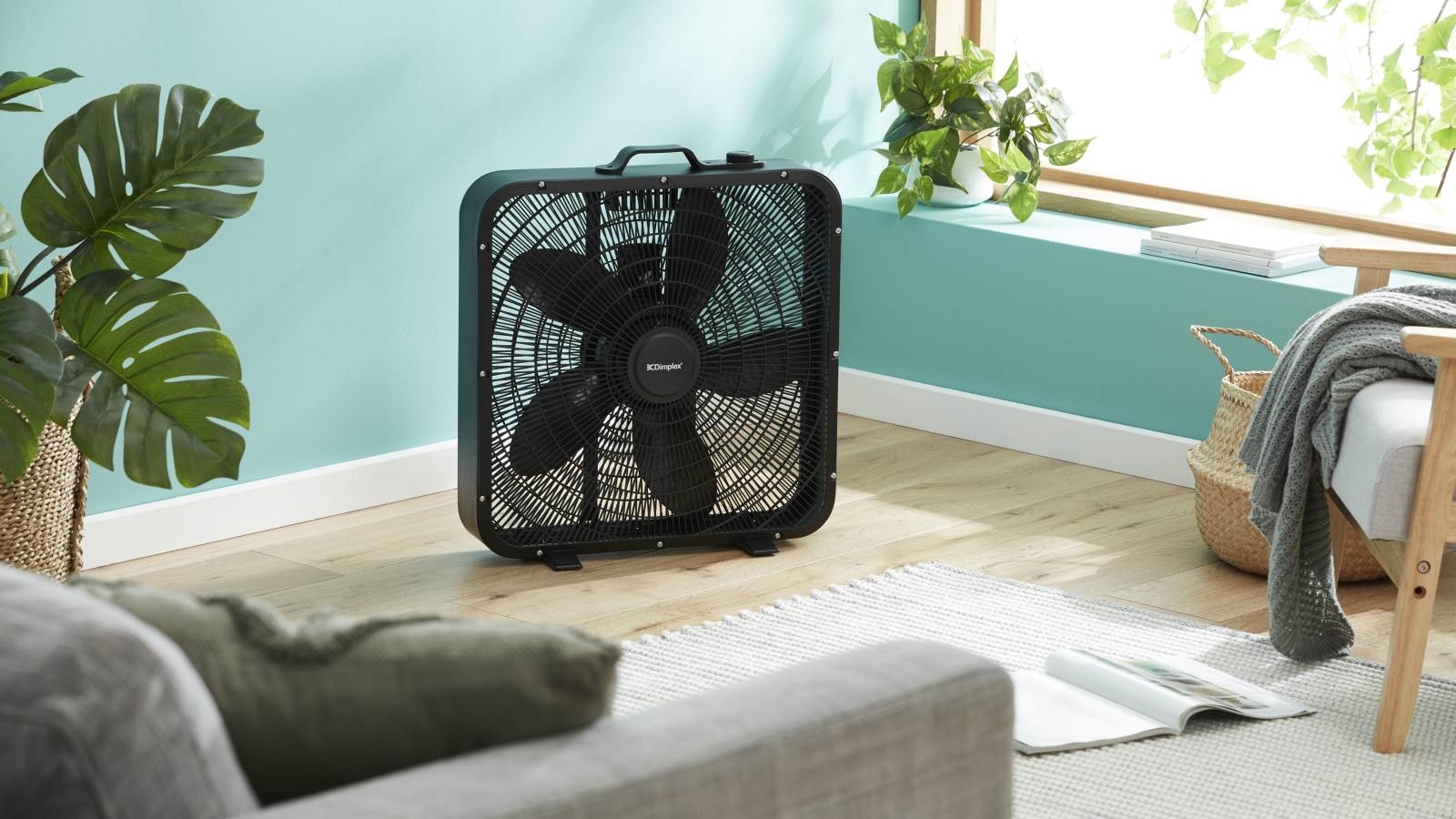 Dimplex 50cm Box Fan with Top Mounted Dial Control - Matte Black ...