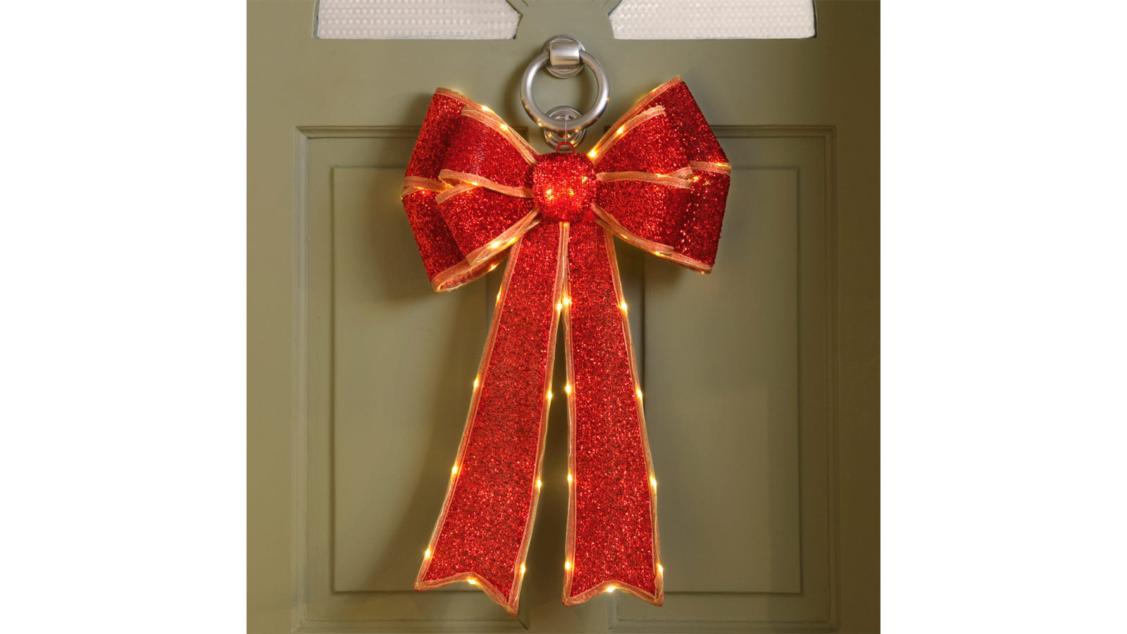 Lexi Lighting Battery Operated LED Lit Bow - Red | Harvey Norman