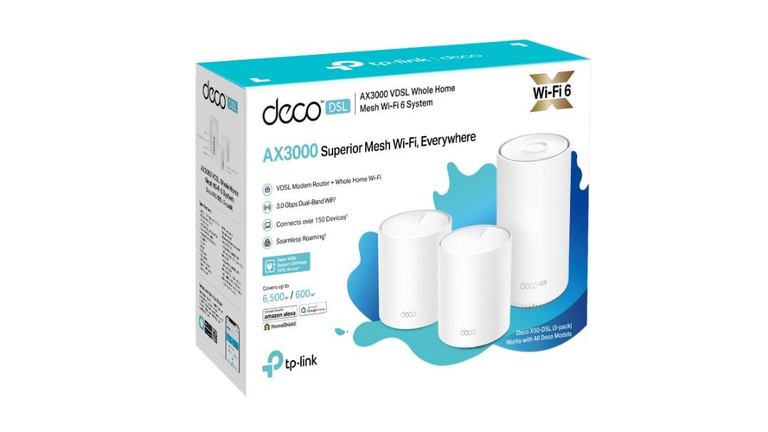 TP-Link Pack of 3 Deco AX3000 Whole Home Mesh Wi-Fi 6 Modem Router ...