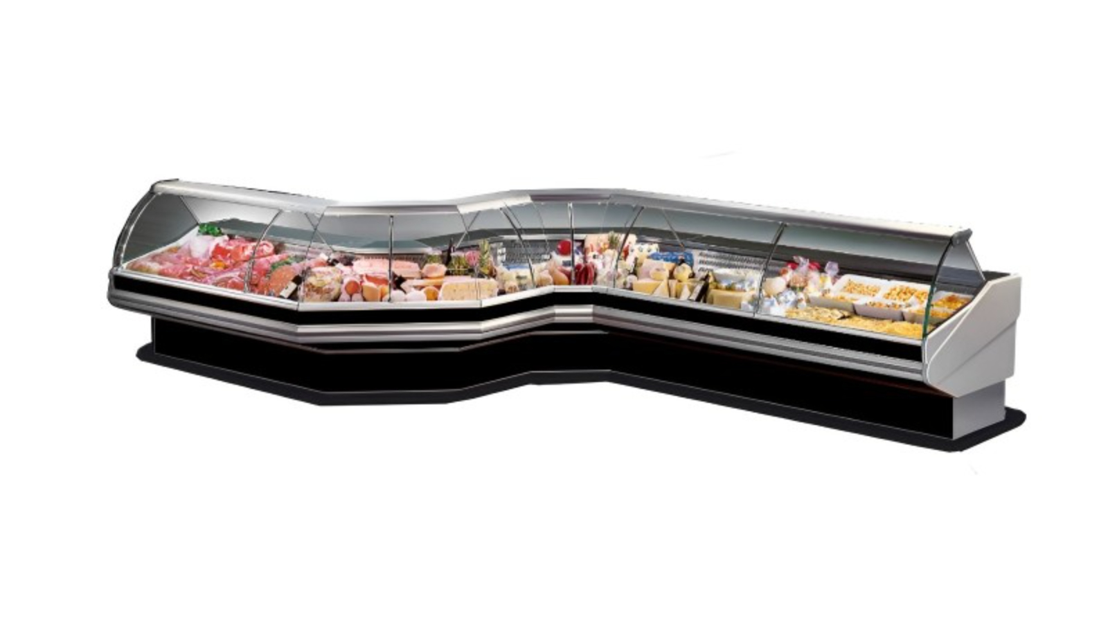 Italia Cool PAN2000 Commercial Curved Front Glass Deli Display | Harvey ...