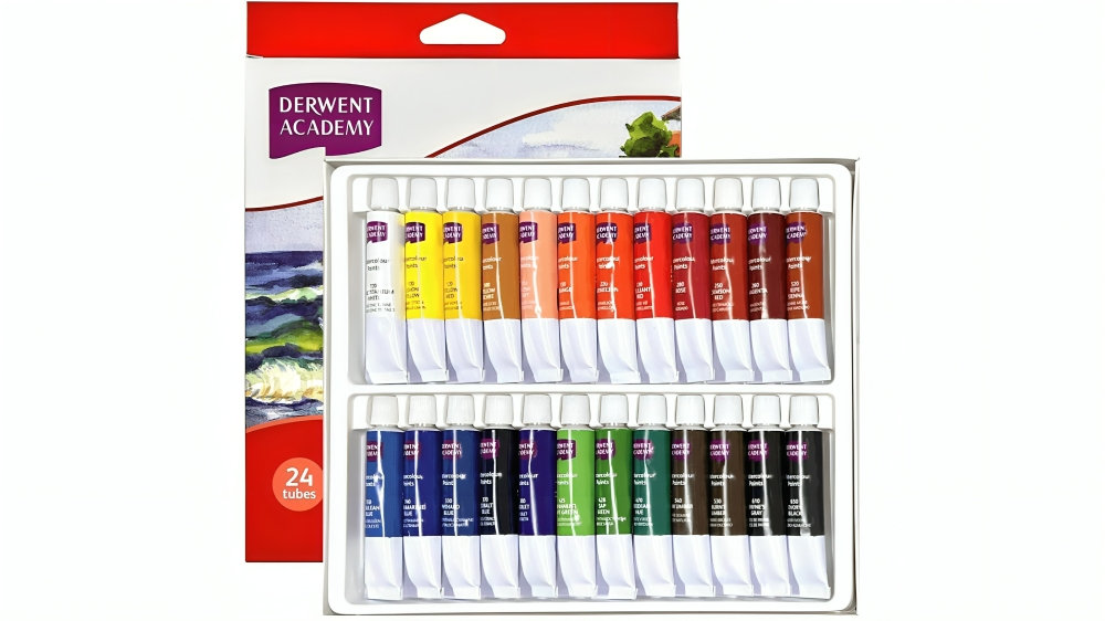Derwent Academy Pack of 24 12ml Watercolour Paint Tube - Assorted ...