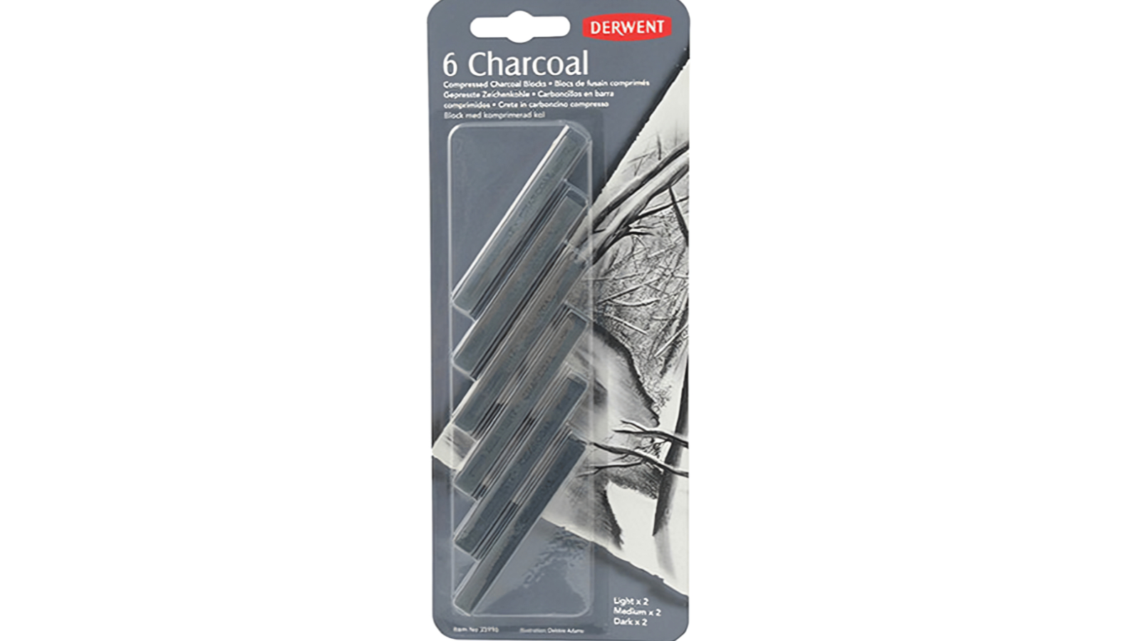 Derwent Pack of 6 Compressed Charcoal Block Stick | Harvey Norman
