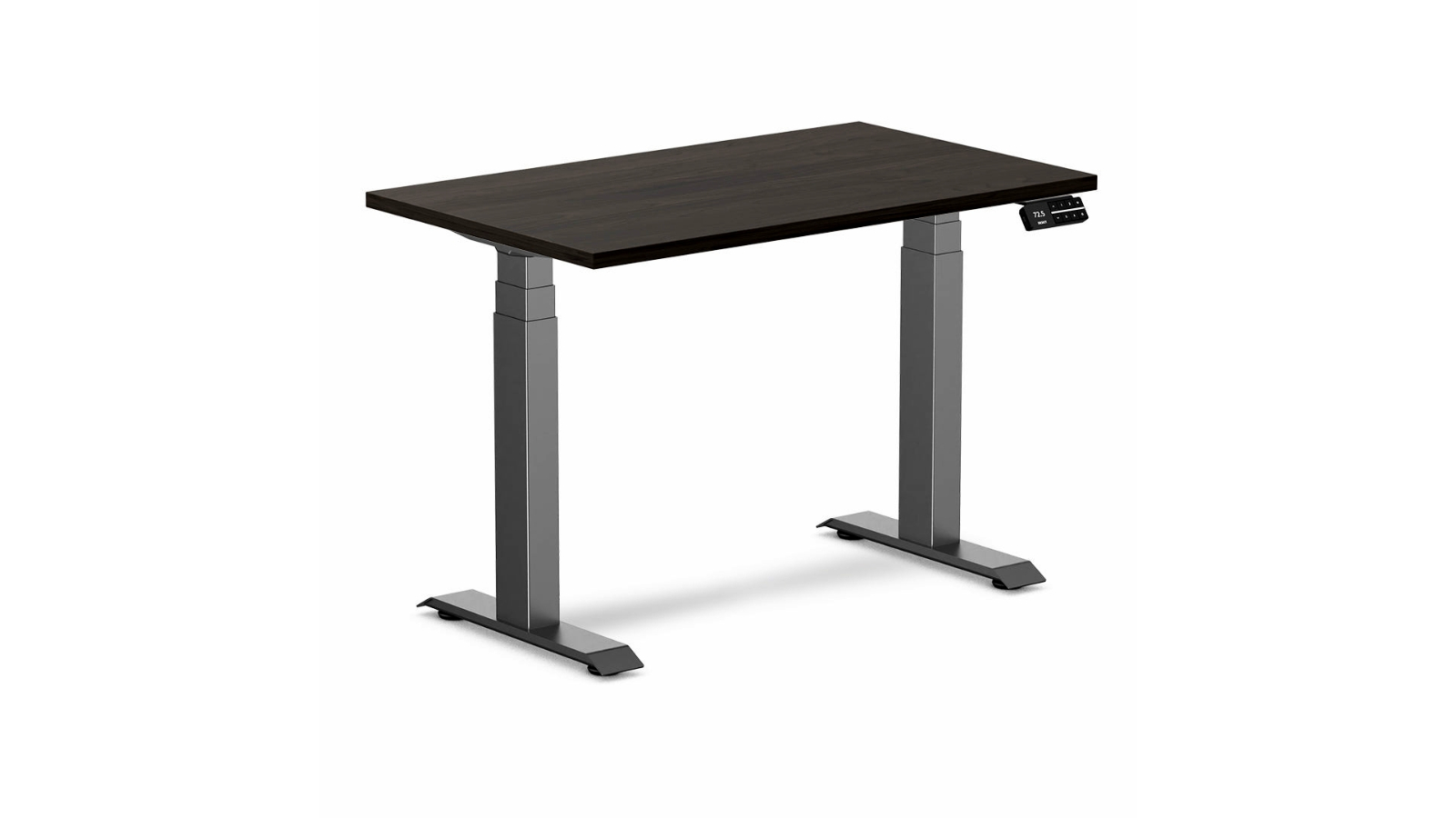 Desky Burnished Wood/Space Grey Dual Mini Sit Stand Desk - 100 x 60cm ...