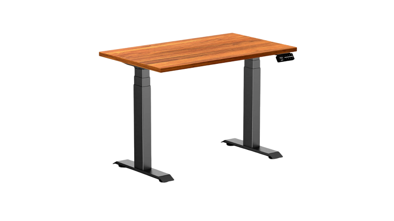Desky Prime Oak/Space Grey Dual Mini Sit Stand Desk - 100 x 60cm ...