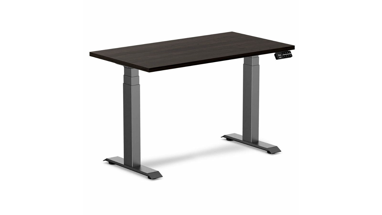 Desky Burnished Wood/Space Grey Dual Mini Sit Stand Desk - 110 x 60cm ...