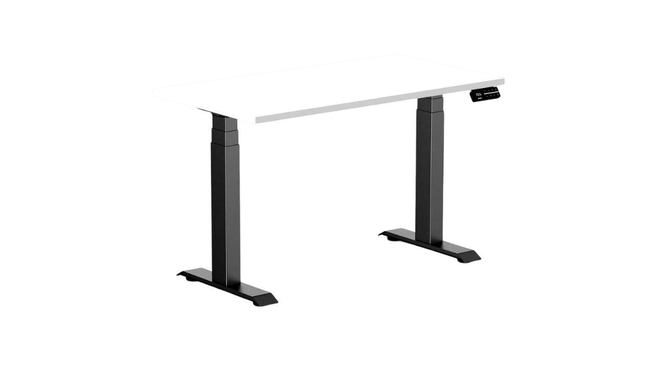 Desky White/Space Grey Dual Mini Sit Stand Desk - 110 x 60cm | Harvey ...