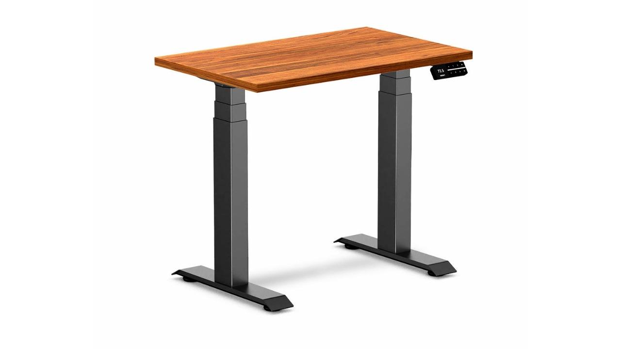 Desky Prime Oak/Space Grey Dual Mini Sit Stand Desk - 80 x 50cm ...