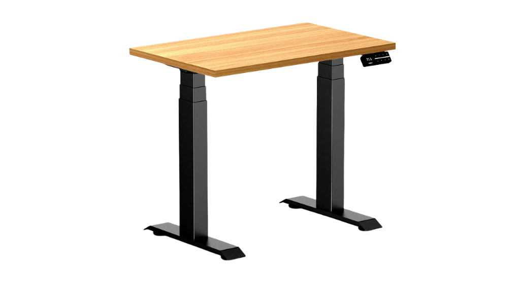 Desky Sublime Teak/Space Grey Dual Mini Sit Stand Desk - 80 x 50cm ...