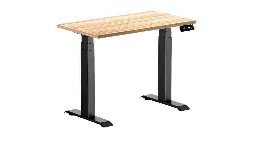 Desky Classic Oak/Space Grey Dual Mini Sit Stand Desk - 90 x 50cm ...