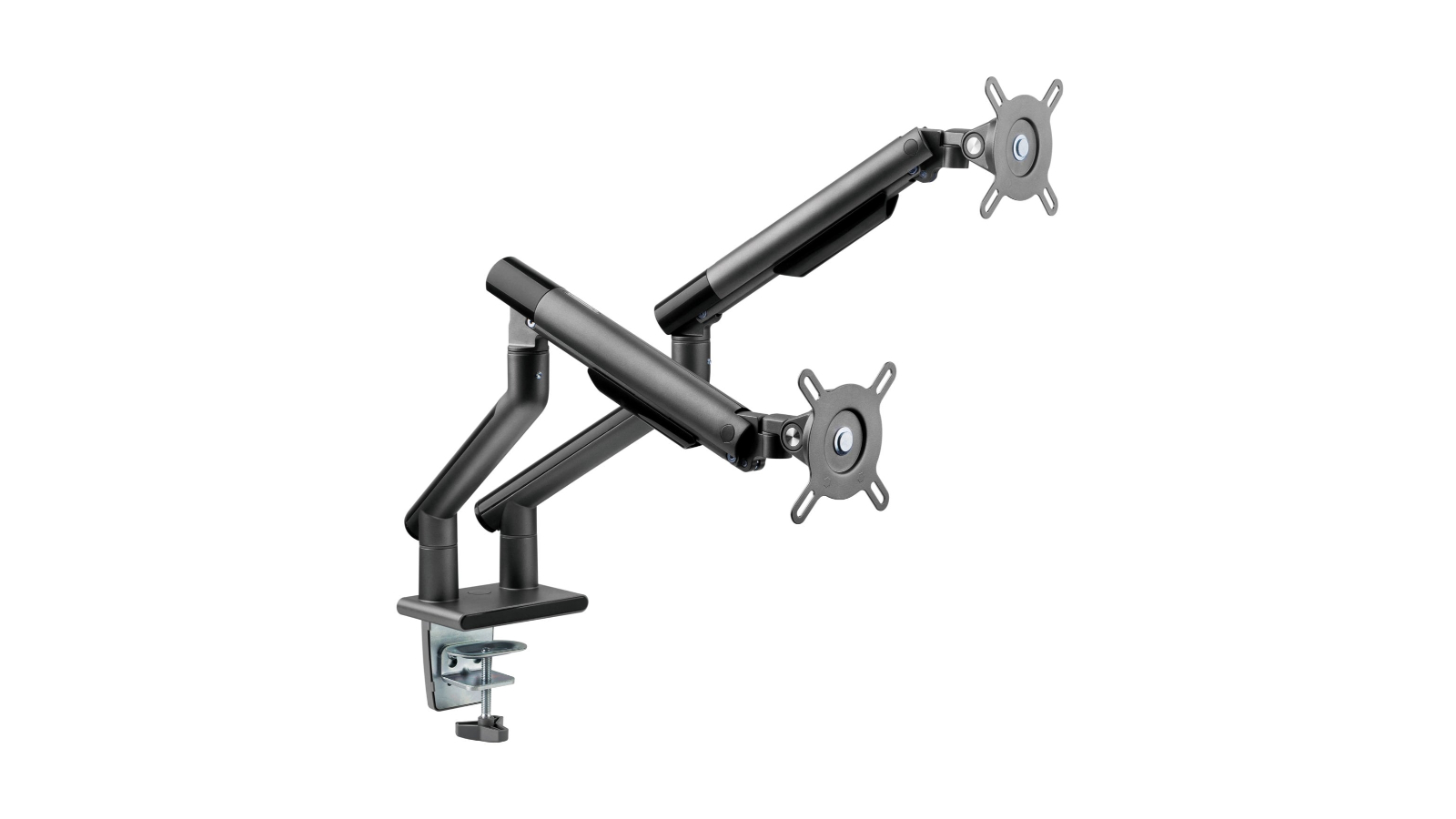 Desky Dual Slim Aluminium Monitor Arm - Space Grey | Harvey Norman
