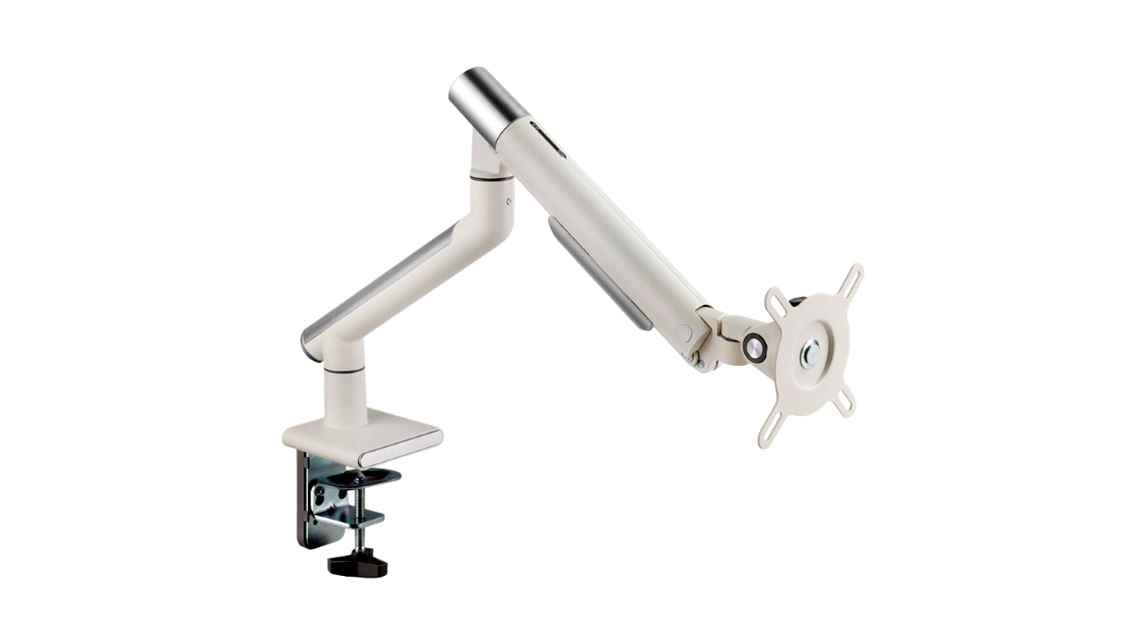 Desky Single Slim Aluminium Monitor Arm - White | Harvey Norman