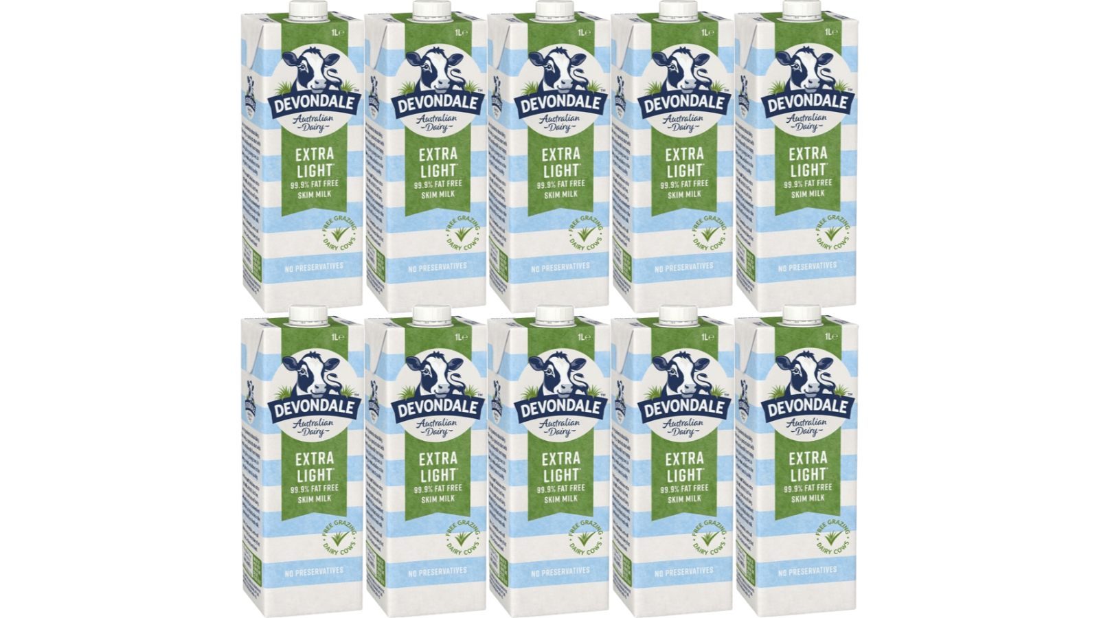 Devondale 1 Litre Extra Light Long Life UHT Skim Milk - Box of 10 ...