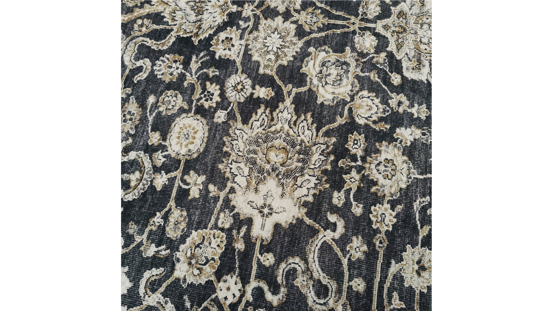 Chenille Traditional Black Rug | Harvey Norman