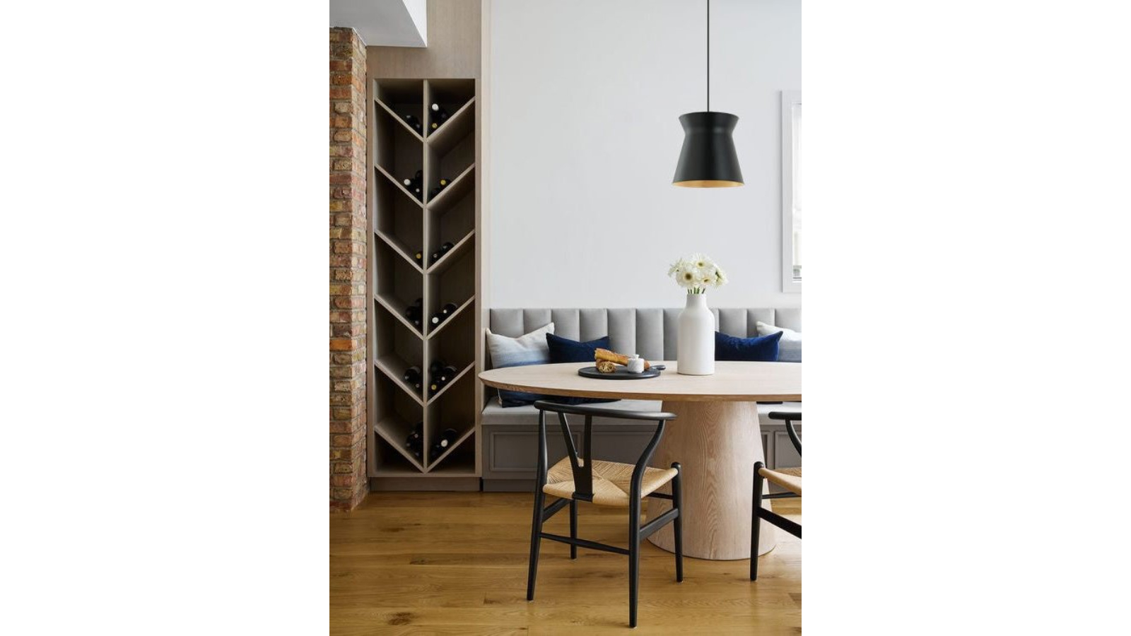 Diablo Modern Scandinavian Flat Top Cone Interior Pendant Light - Black ...