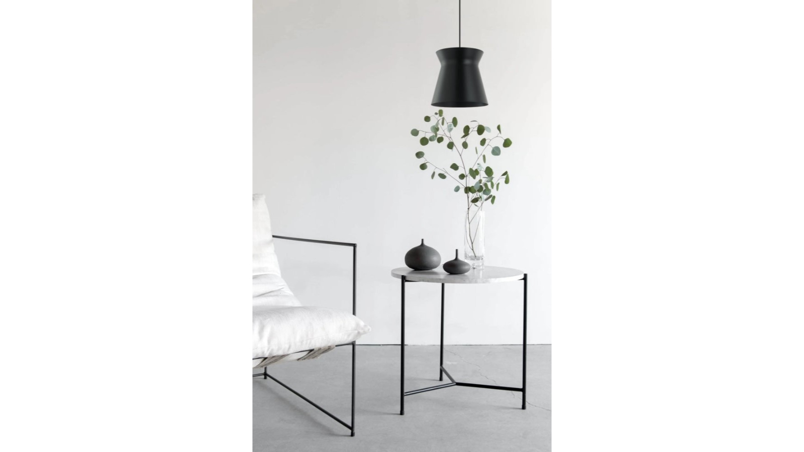 Diablo Modern Scandinavian Flat Top Cone Interior Pendant Light - Black ...
