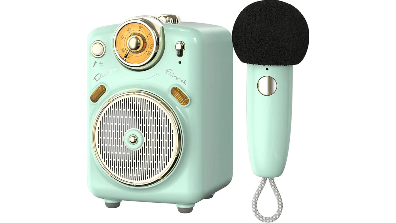 Divoom Fairy-Ok Bluetooth Speaker with Microphone Retro Style - Green ...