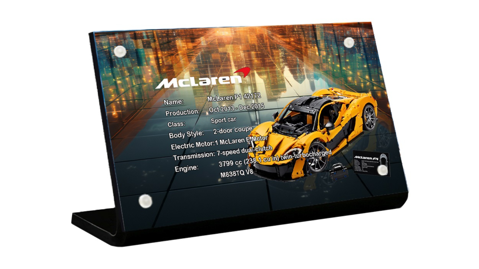 Display King Lego McLaren P1 Acrylic Plaque | Harvey Norman