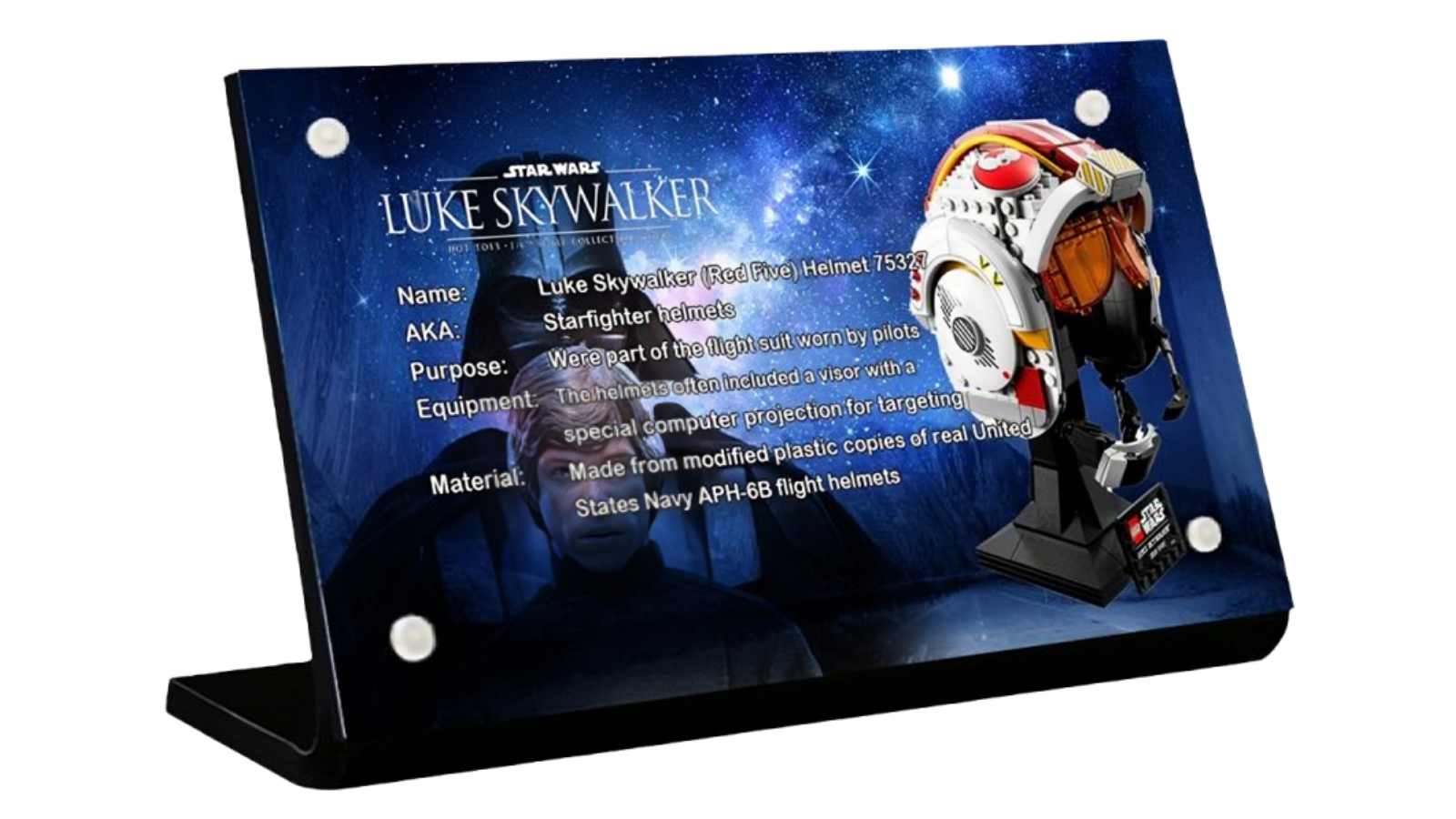 Display King Lego Luke Skywalker (Red Five) Helmet Acrylic Photo Frame ...