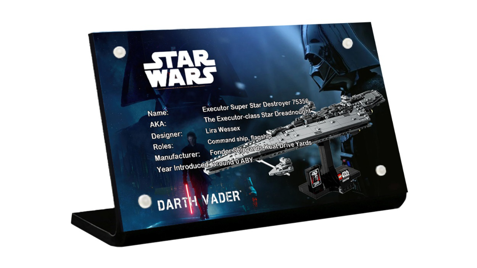 Display King Lego Executor Super Star Destroyer Acrylic Plaque | Harvey ...
