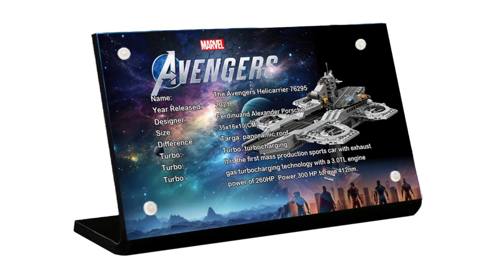 Display King Lego The Avengers Helicarrier Acrylic Plaque | Harvey Norman
