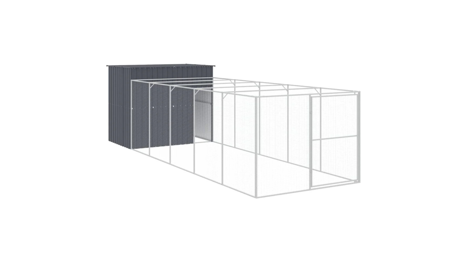 Andala Pets Dark Grey Dog House with Roof - 117 x 813 x 123cm | Harvey ...