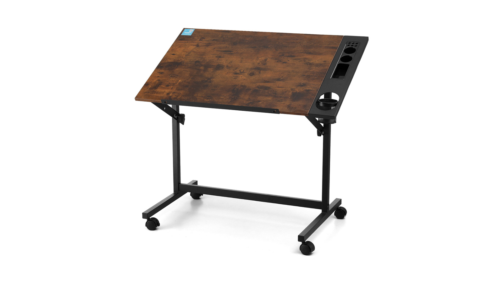 Artiss Multi-Functional Drafting and Drawing Desk - Rustic Brown ...