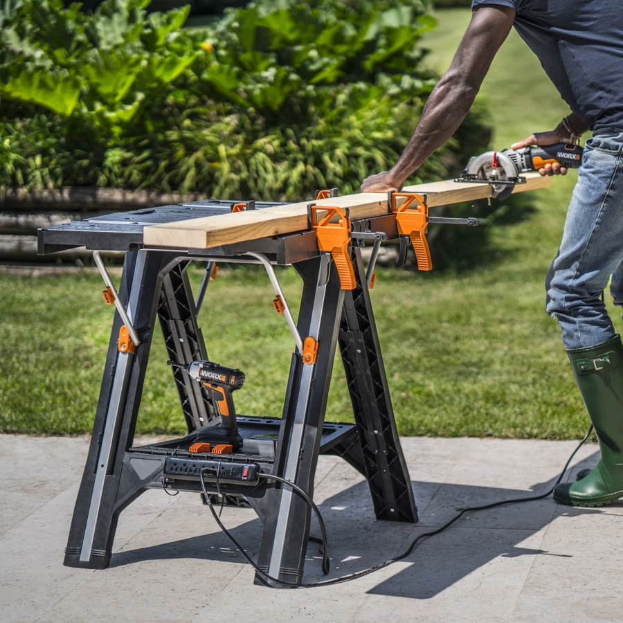 Worx Pegasus Multi-Function Work Table and Sawhorse with Quick Clamps ...