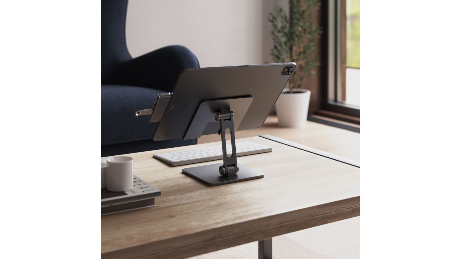 Alogic Edge Tablet Foldable Stand - Space Grey | Harvey Norman
