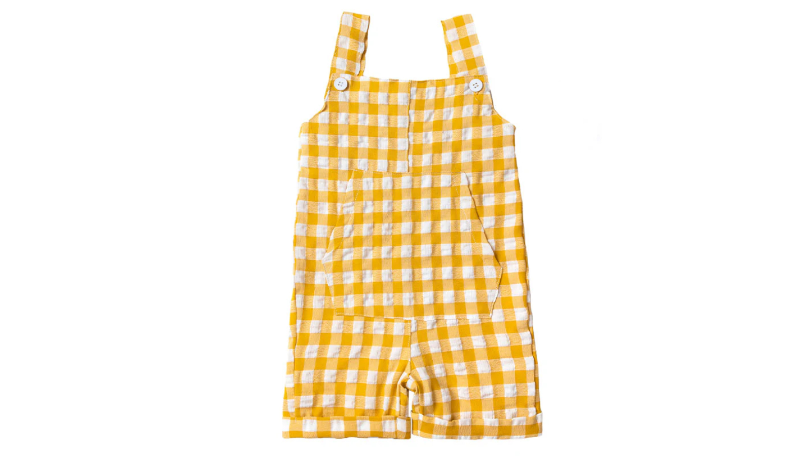 Ponchik Mustard Gingham Dungaree Cotton Overall with Front Pocket - 12 ...
