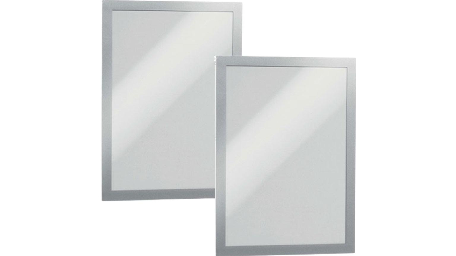 Duraframe Pack of 2 Durable Adhesive Back A4 Sign Holder - Silver ...