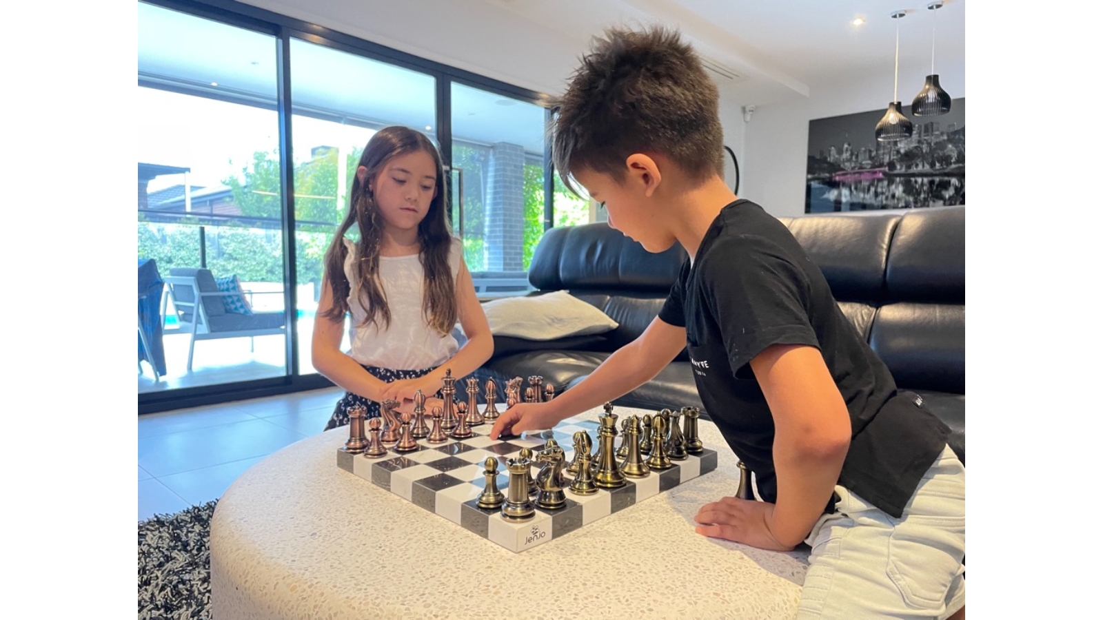 Jenjo Games Chess Marble Board with Resin Pieces | Harvey Norman